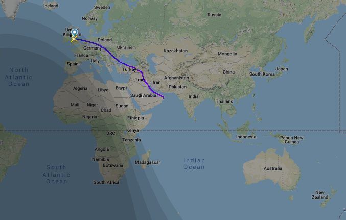 Manchester to Perth Private 777 Jet Takes Flight