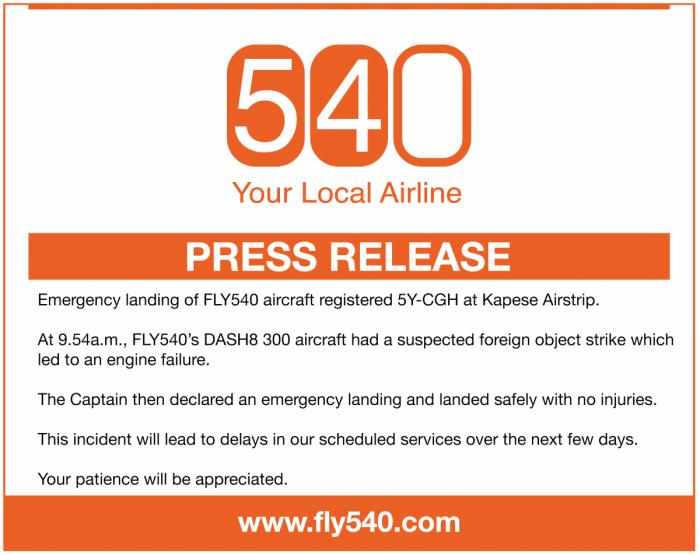 Fly540 Dash 8 Endures Rough Landing After Engine Failure