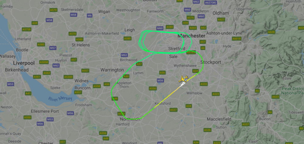 Jet2 Boeing 757 Burns Fuel Over Manchester Following Bird Strike