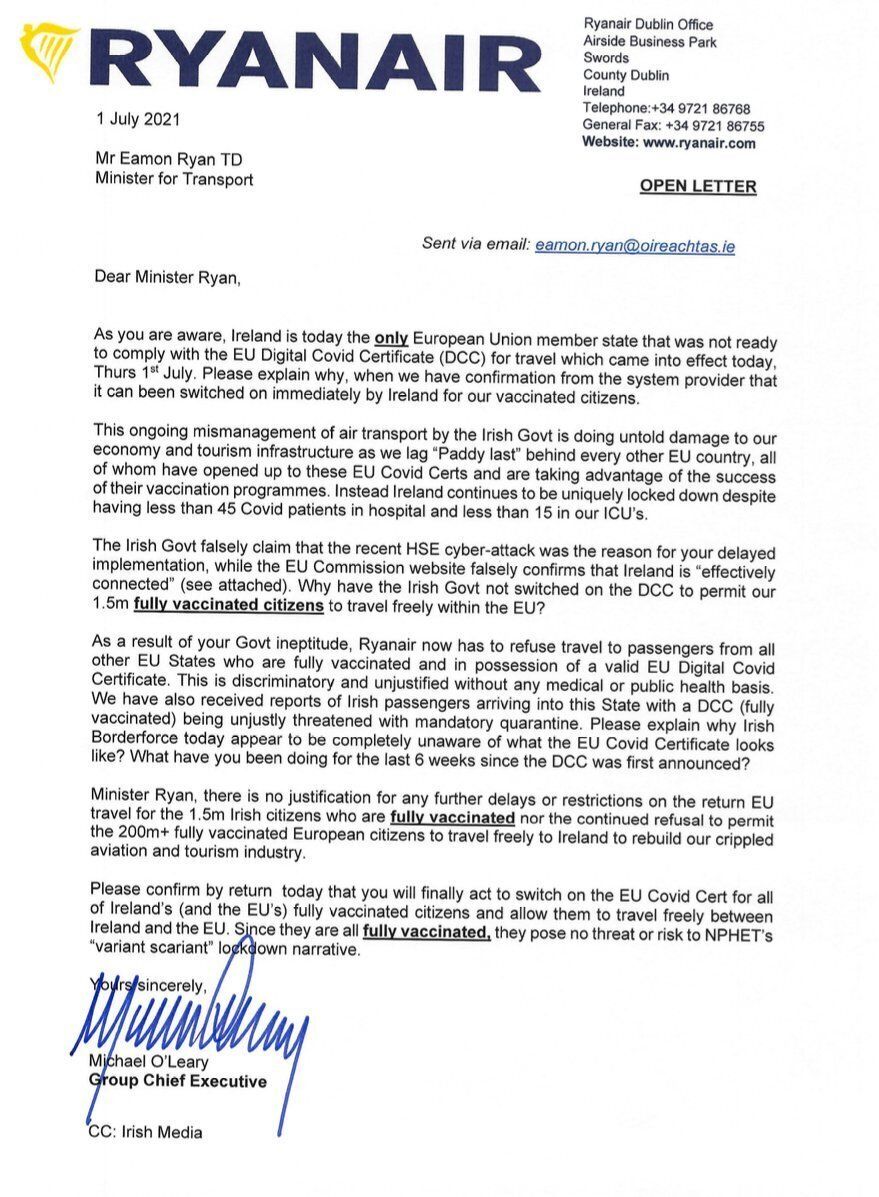 Ryanair Is Back: Passengers Jump By 3.5 Million From May To June