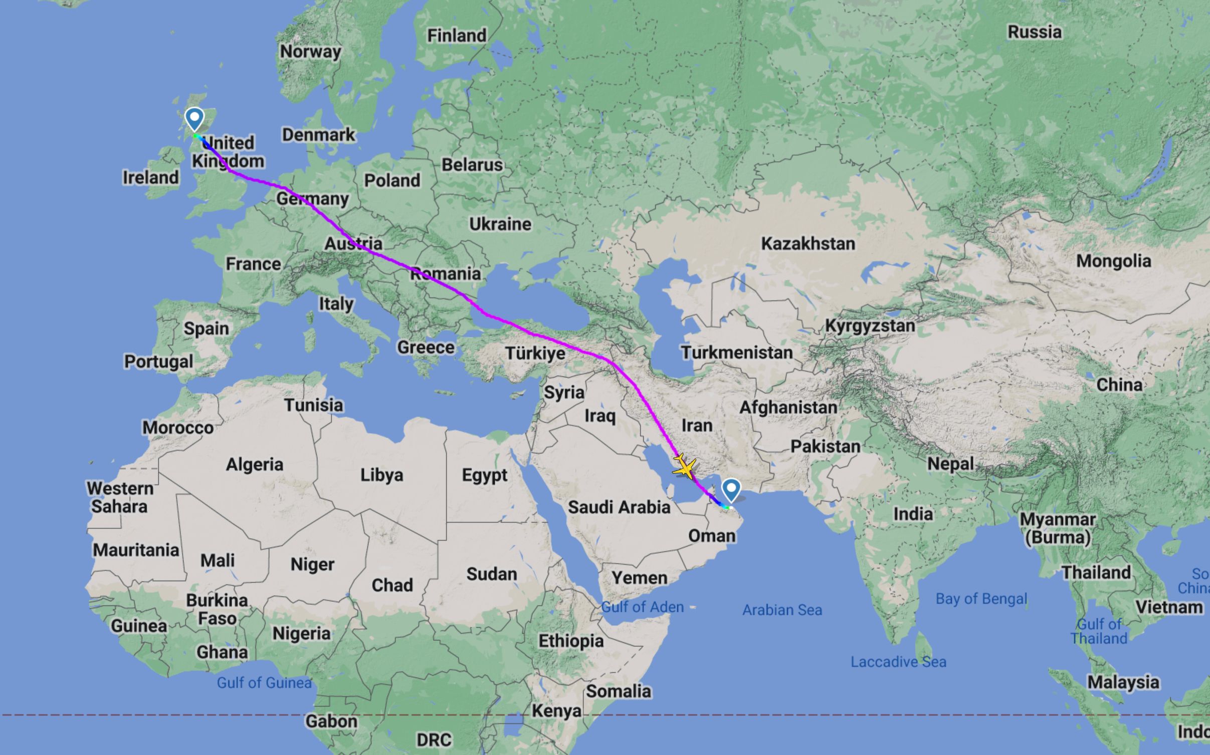 Oman Air Route Map Oman Air Flights From Trabzon, TZX