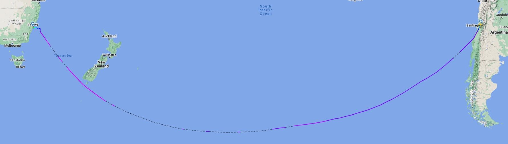 Qantas' Newest Boeing 787 Flies Over Antarctica Between Santiago & Sydney