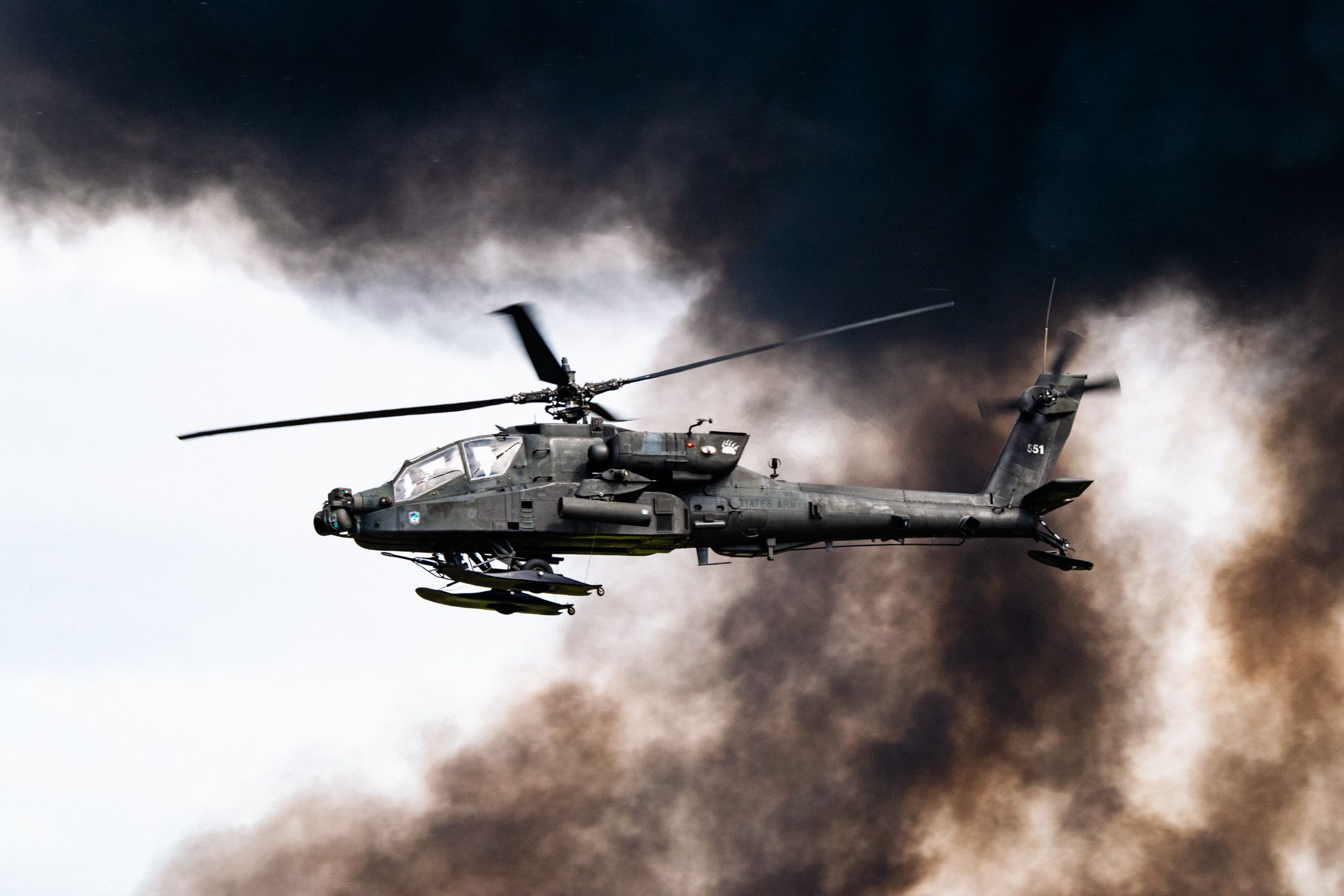 Apache Helicopter In Action