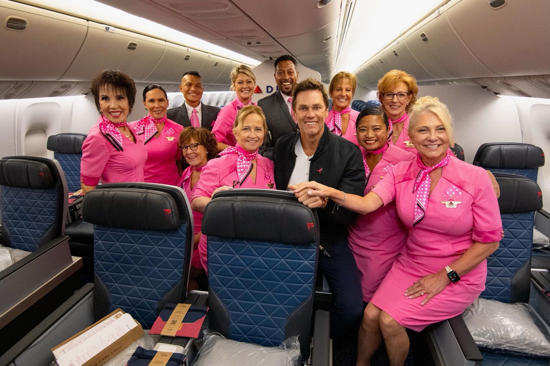 Delta Hosts Party In Pink For Breast Cancer Survivors On Boeing 767