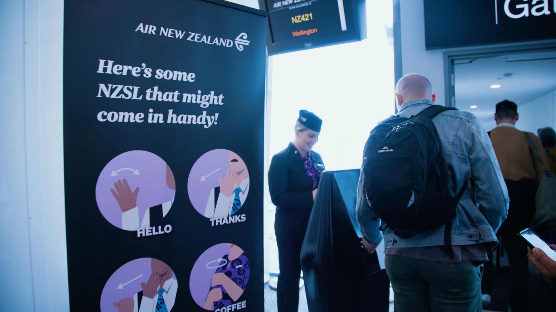 Air New Zealand Airbus A320 Crew Use Sign Language On Auckland Flight