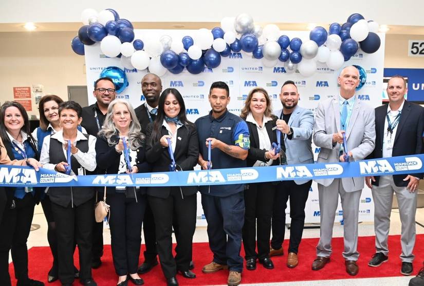 United Airlines Unveils New Check-In Counter At Miami International Airport
