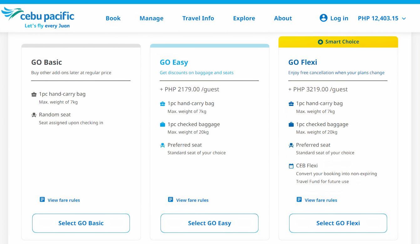 Ancillary Fees At Cebu Pacific