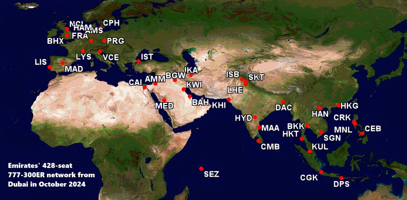 Where Emirates Is Flying Its High Capacity 428-Seat 2-Class Boeing 777s ...