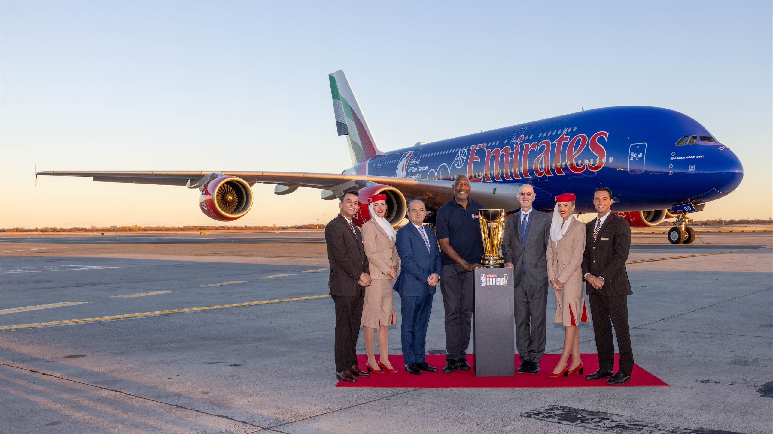 NBA Legend James Worthy Flies With NBA Cup On Themed Emirates Flight ...