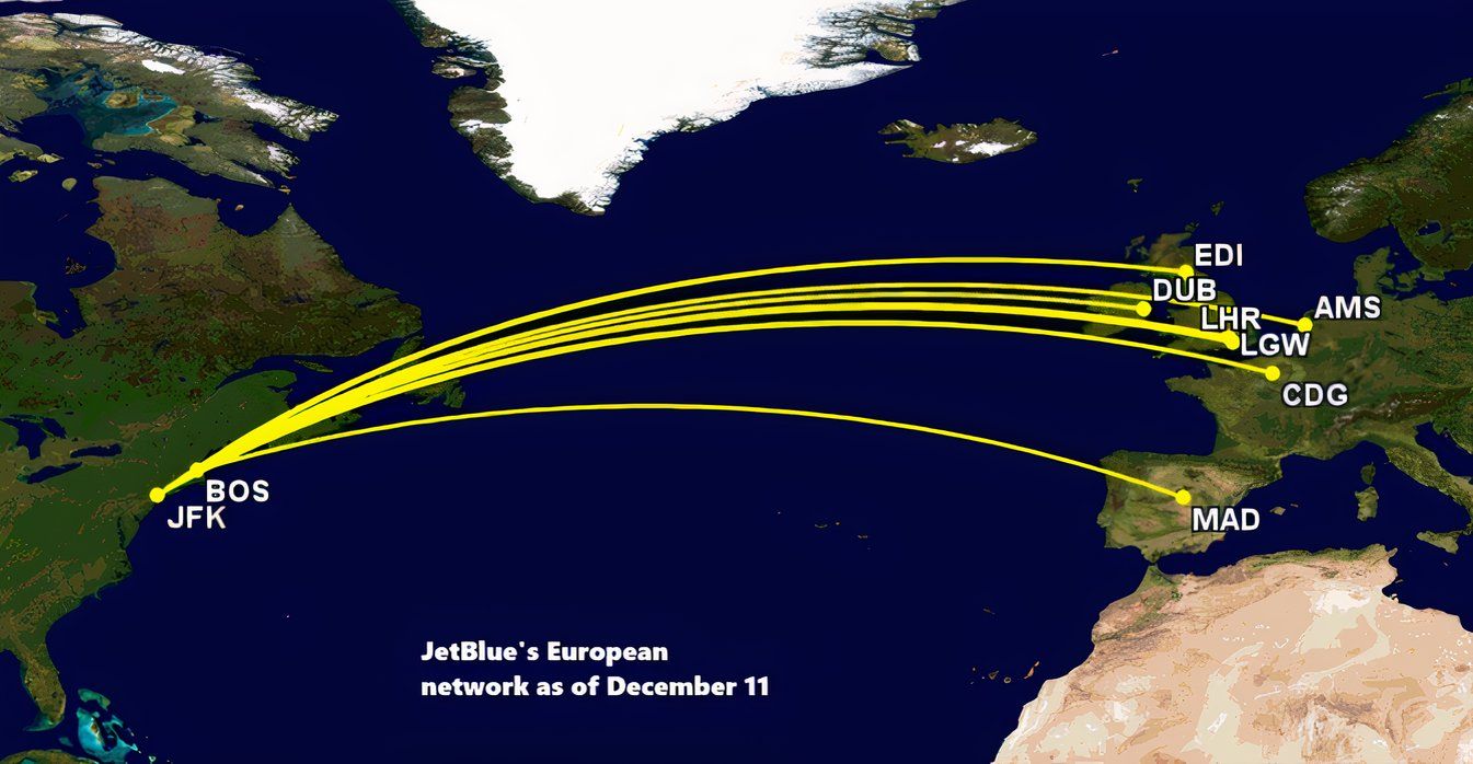 JetBlue Adds 2 New European Routes: Transatlantic Network Reaches Record 12