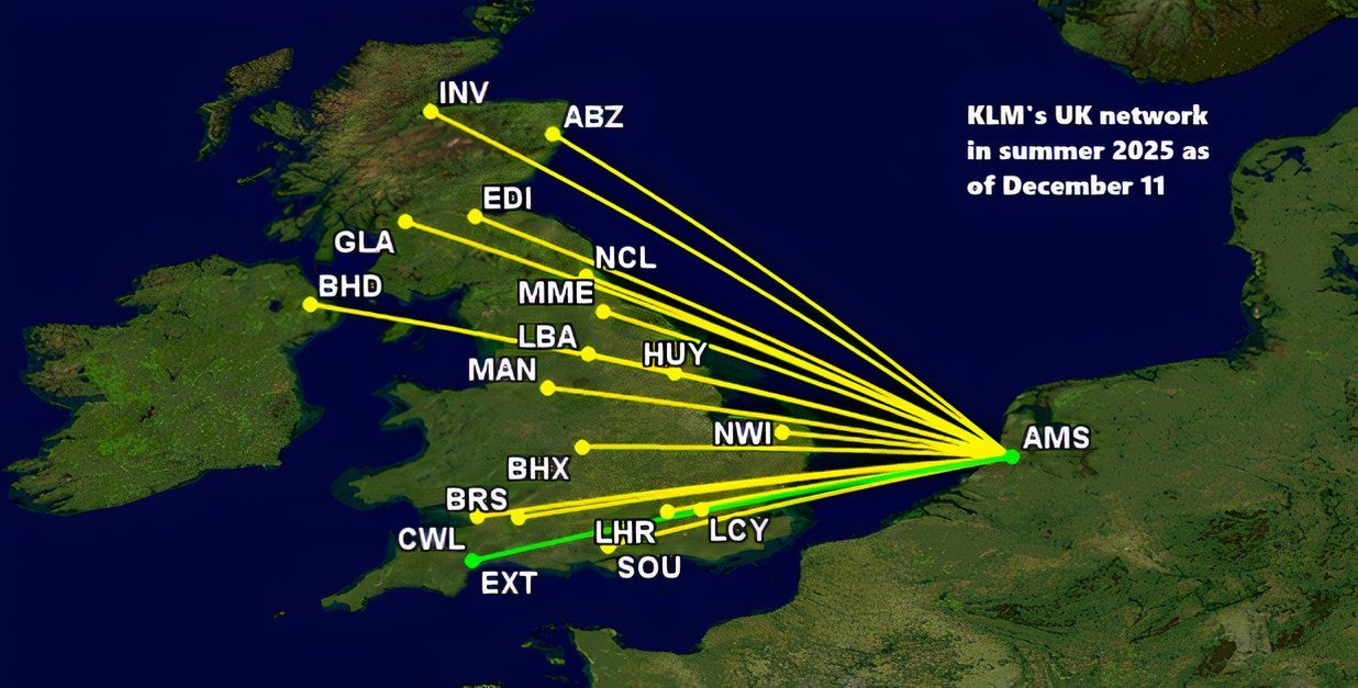 KLM Will Serve Record 18 UK Airports With Up To 72 Daily Flights