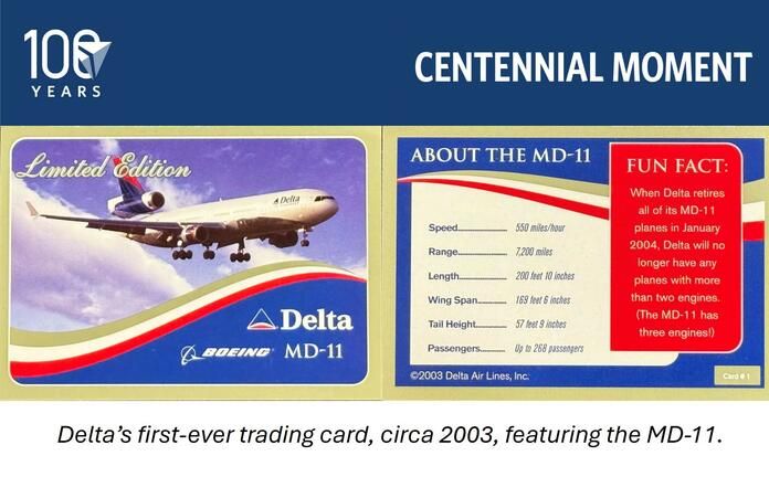Delta Air Lines Unveils Centennial-Themed Aircraft Trading Cards