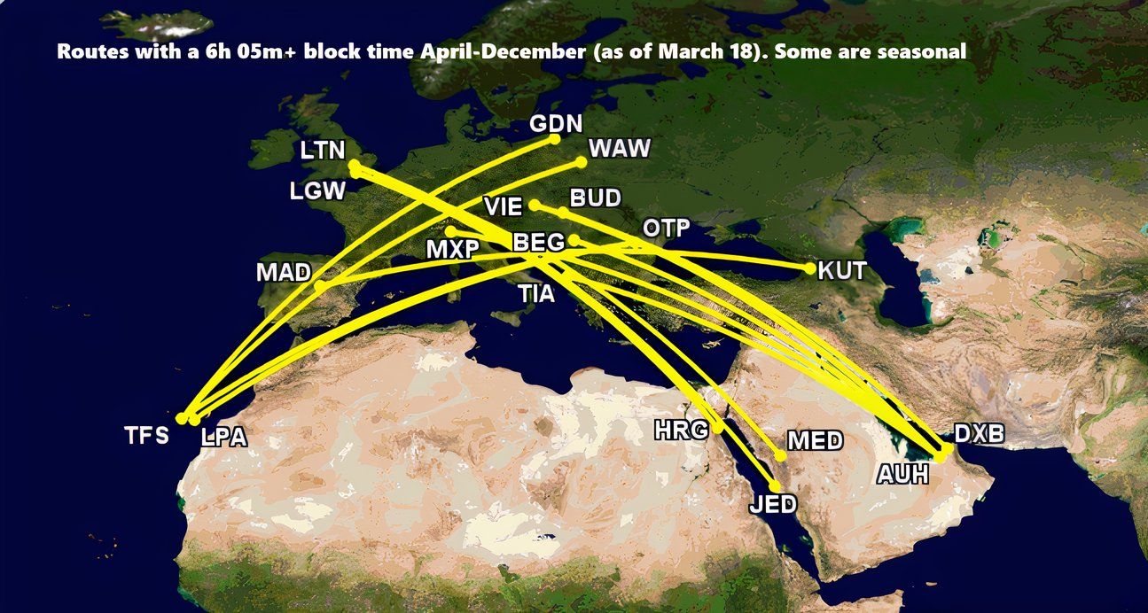 Up To 7h 20m: Wizz Air's 15 Longest Routes Have Changed Significantly Up To 7h 20m: Wizz Air's 15 Longest Routes Have Changed Significantly