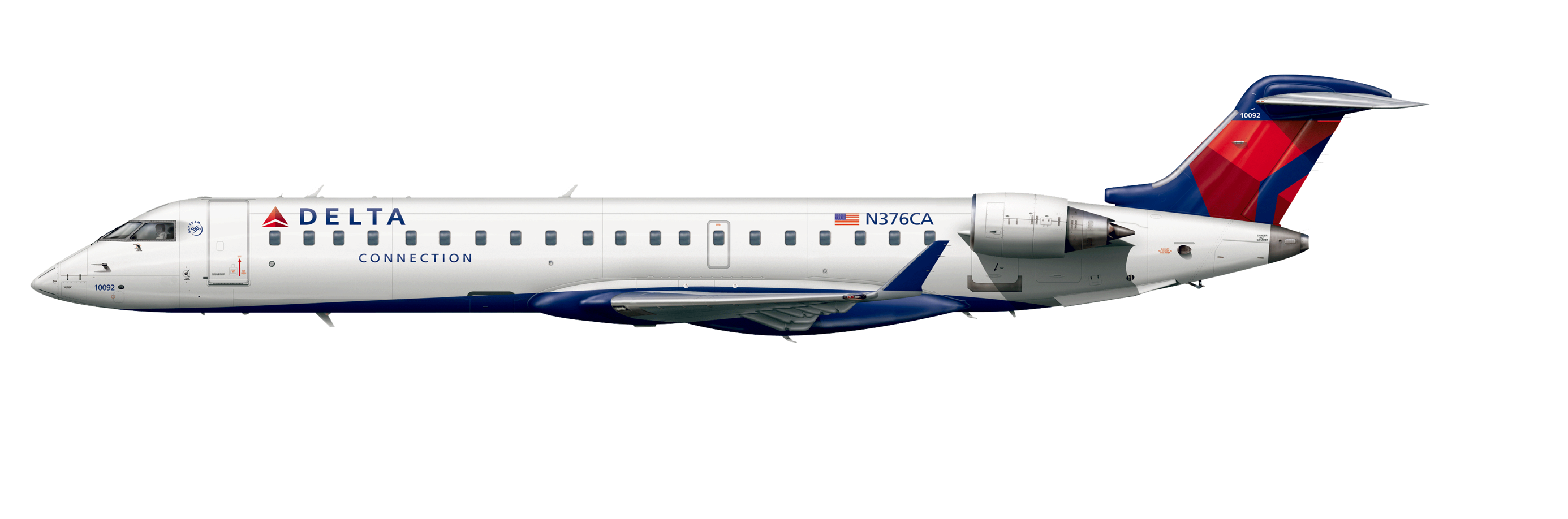 Which Delta Air Lines Hubs Originate Its Bombardier CRJ550 Flights?