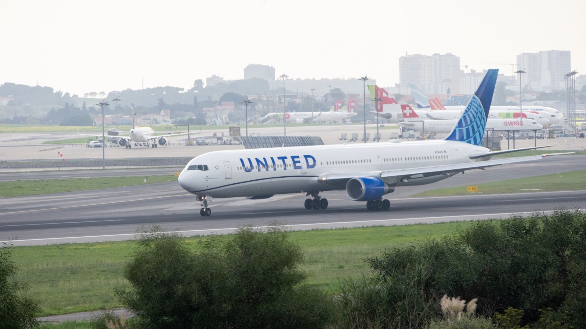 Emergency Services On The Scene After United Airlines Boeing 767 Rejects Takeoff In Zurich