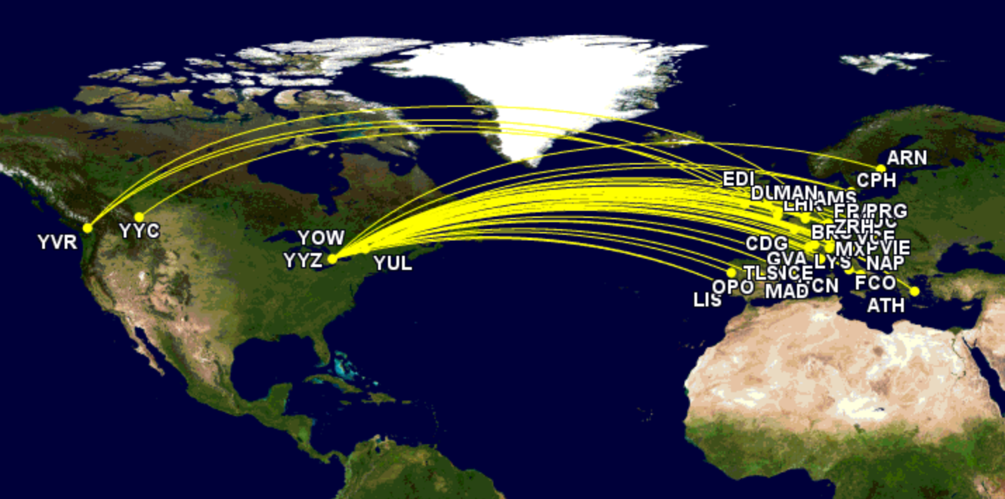 From Canada To Europe: Exploring Air Canada’s 50 Transatlantic Routes ...