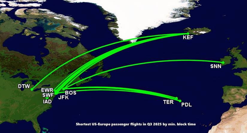 Just Over 5 Hours: The 10 Shortest Transatlantic Flights From The US To ...