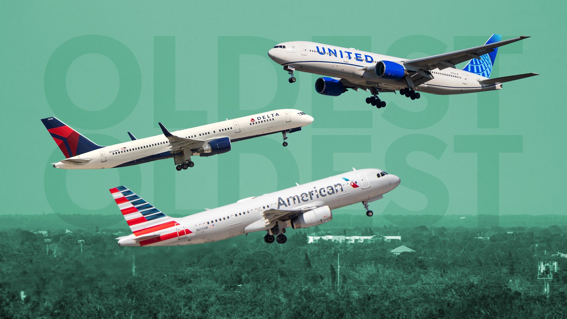 What Are The Oldest Active Aircraft At Each Of The 'Big 3' US Carriers?